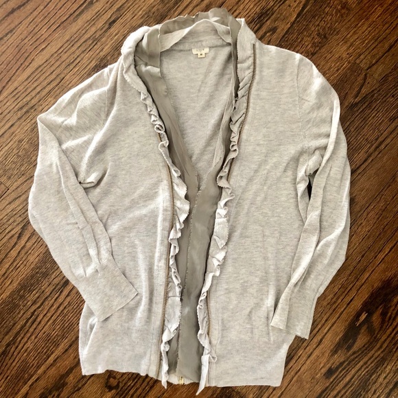 J. Crew Factory | Sweaters | J Crew Factory Ruffle Cardigan | Poshmark
